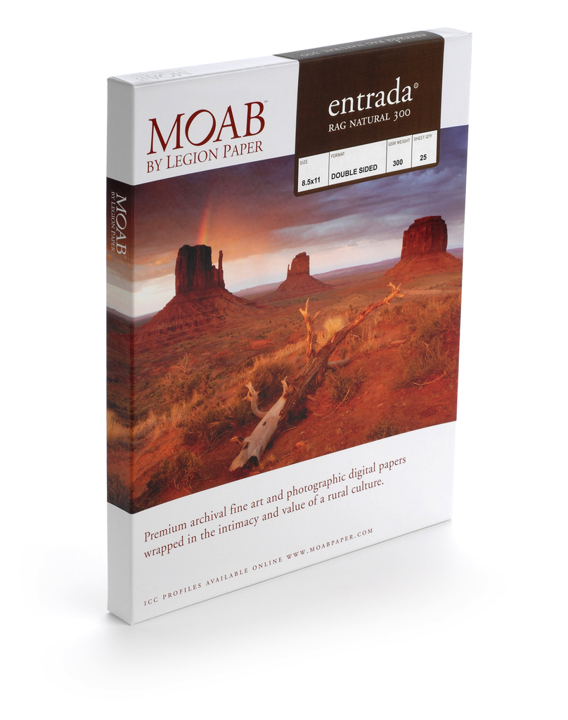 Moab Entrada Rag Natural Paper 300 - 13x19 - 25 Sheets – Looking Glass ...