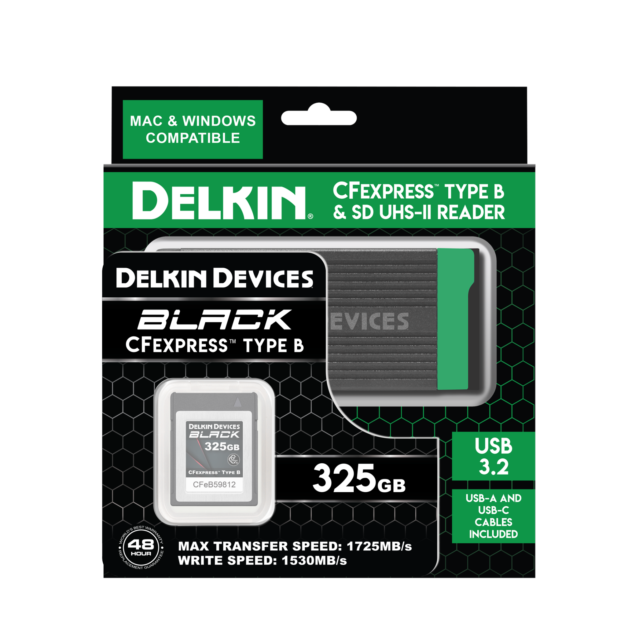 Delkin BLACK CFexpress™ Type B 325GB & USB 3.2 CFexpress™ Type B & SD ...
